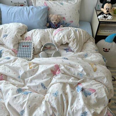 A类母婴床上四件套纯被水棉床单套被罩60612双人学生宿舍洗三套件