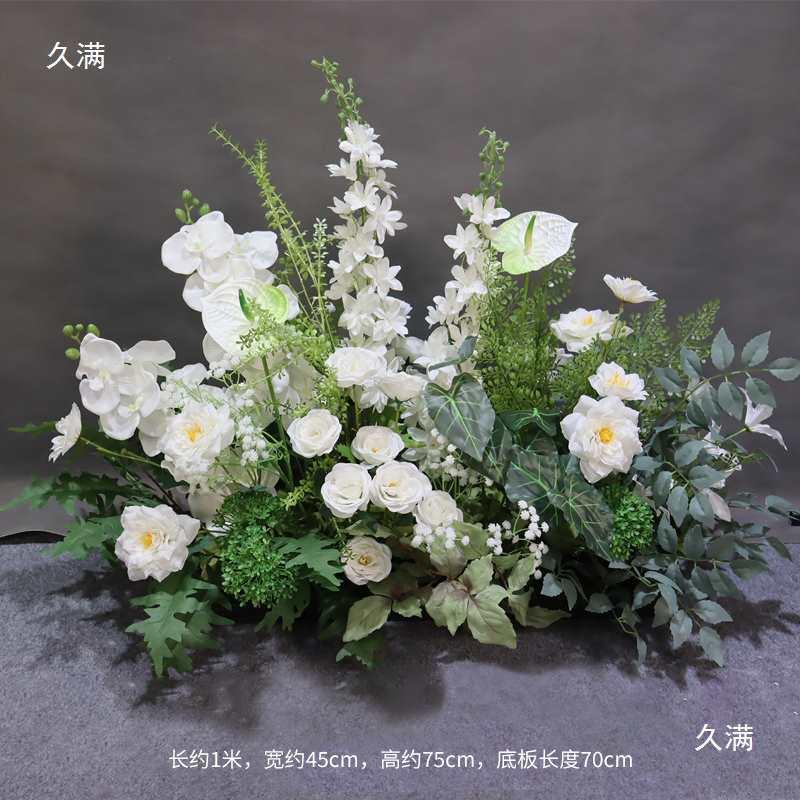 森系美订婚婚庆地道排花橱婚礼花柱花艺路引花商业陈窗活97347动