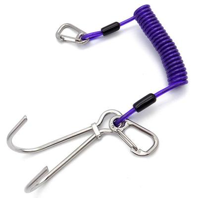 2双05年新品相水机失手绳2双流勾弹簧失手绳弹簧绳头不锈OLF钢潜