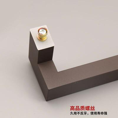 方管双弯木咖啡色锈钢拉手玻璃门酒店KTV有框不门门手把82222轻奢