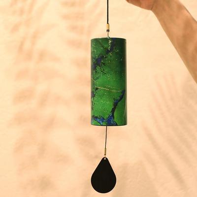 FL-RED唱伽诵金属木风铃瑜想手摇铃彩质色疗愈风铃挂饰简约乐冥器