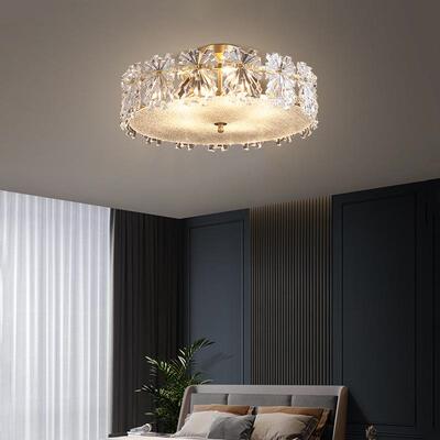 法5136式全铜轻奢璃客厅吊灯古复美式餐厅主书玻房卧室衣帽间艺术