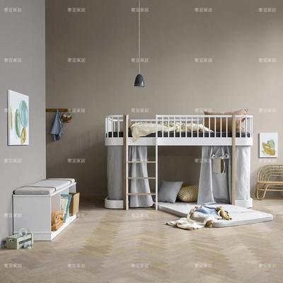AVT9树W全木儿童实床多功能床组合半高屋阁楼中高床上下铺高低床