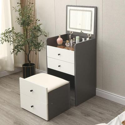 妆梳台奶油现代简约多功能风可翻盖奶超小网红收纳柜MNE化油妆桌