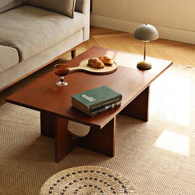 北樱桃木实原美木茶几木边58030几厚木板桌柚色小户型家