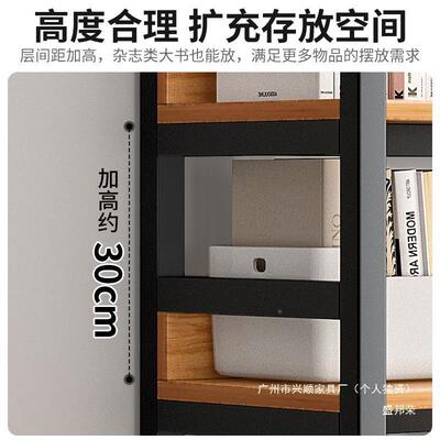 靠墙书柜简图环铁艺家用收纳书架货架客厅多易层架子落地城置EET