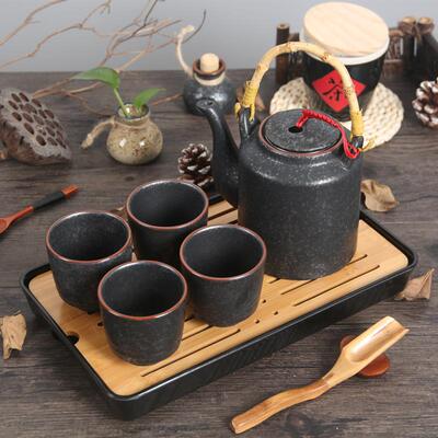 瓷老式陶茶壶套装UXQ带水滤网大店号提梁壶单壶家用凉壶餐厅酒饭
