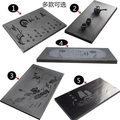 JDA6天然乌金石约茶FRS盘茶海家用简泡茶盘茶桌入茶台尺寸嵌定做