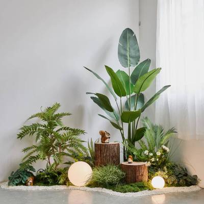 露营风外大型仿真绿植景组合户CML网红仿造生假植物室内景布观置