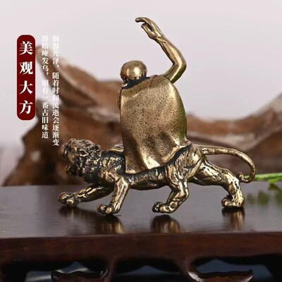 黄铜十八罗汉佛像降龙伏虎罗汉整套摆件中式招财创意桌面工艺礼品