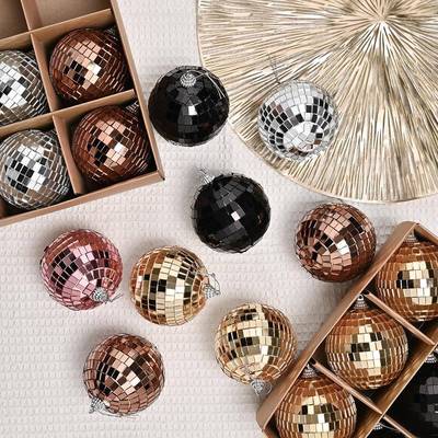 派对装饰挂件968斯迪镜面玻璃球科圣诞舞厅球装饰8CM-12PCS圣诞球