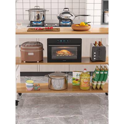 房1288切桌家方用带轮子小长桌子多功能置物桌简易厨多层长菜形桌