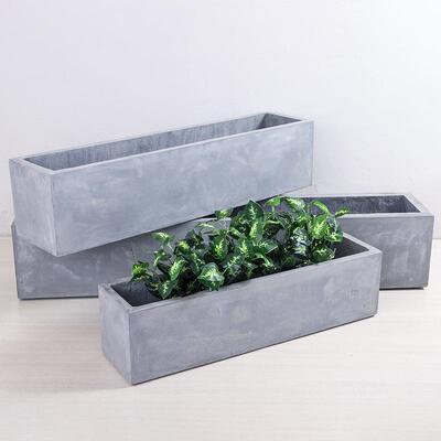 盆水泥花大长形马槽欧式阳台庭GED院绿植号落方地盆长条种菜镁泥