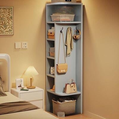 转角其衣帽架落地实木家用卧室立52851式置物架简易多挂架功能衣