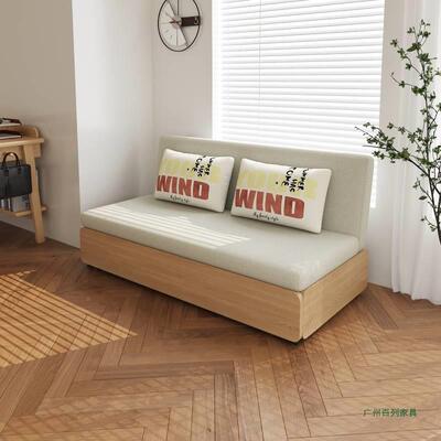 沙发床用客厅小折户型单人双人多功能可叠WFH储物简两布约艺阳台