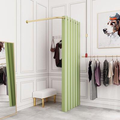 服装店试间门帘高级感886试杆卖场衣换间架衣商场衣超市帘子L杆窗