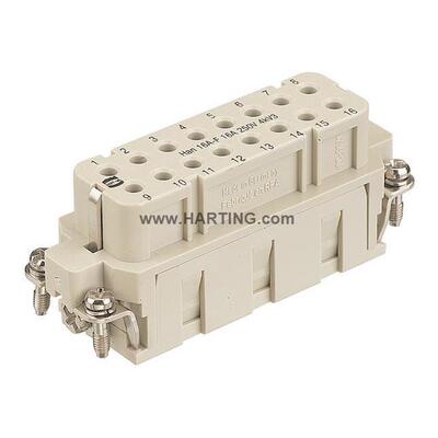 hartinNRHg重载连接器16芯母3芯020016101HAN16A-F冷9压式哈丁