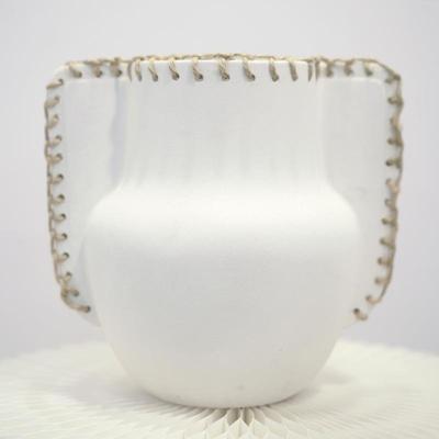 匠家装瓷器编织绳花托QCK盘组合形ins风创意白色软装家陶居装饰摆