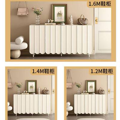 奶XUK油风口法式轻奢量鞋柜多家用门靠墙入户玄关柜层大容阳台储