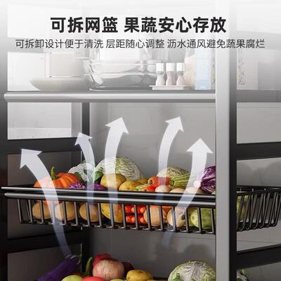 锈钢厨房置物落地多层家用浴室小推JFW车蔬菜篮收架纳架用不品大