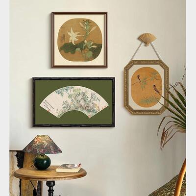 福禄花组合法式复古中国风客厅沙发B-426鸟背景卧中墙装饰画新式