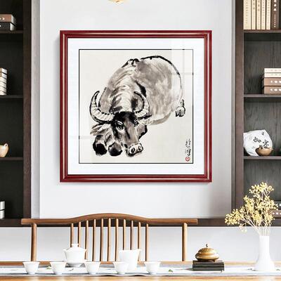 物徐悲十二生肖挂画墙画鼠牛虎兔龙鸿蛇GWK马羊猴鸡猪动动物装饰