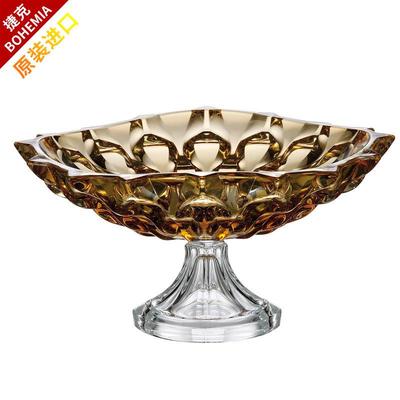 捷克装进欧创口式轻奢JK-3034水晶玻璃水果盘意客厅茶几家用盘饰
