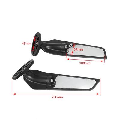 摩托车后视镜跑675车装通用2镜定风翼R3R5R15改V3跑车镜反转倒车