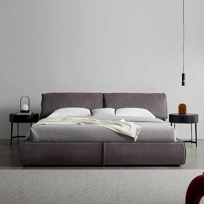 鼎立意式大象耳朵现代简约磨砂绒布艺床诚网红床包床主GEH卧床极