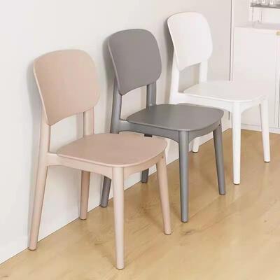 家简用餐椅餐桌塑靠背椅子餐厅约代加FDV厚现料椅子商用凳子靠背