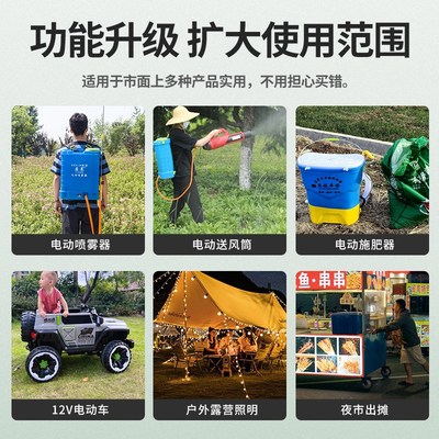 大容量12v喷雾器锂电池农用电动喷雾机电池电瓶打药机专用蓄电池