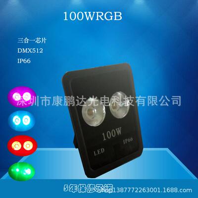 100WRGB投光灯景观照明100WDMX512100W泛光灯遥控100W投光灯