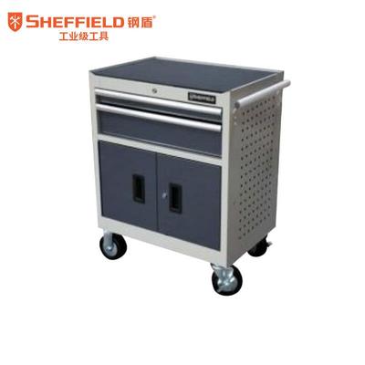 钢盾S025017 2门2抽工具车 储存手推车工作台工具柜零件柜存储柜