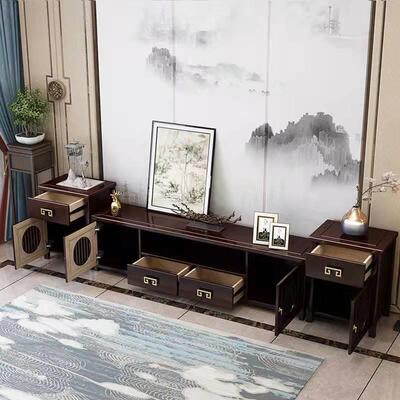 新VAT中式实木电柜茶几组合中国风禅意客轻奢家视用物厅储柜矮落