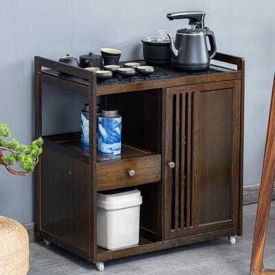 移动水茶柜茶桌侧柜实木茶台IID烧置水壶一体茶边柜办公边室茶具