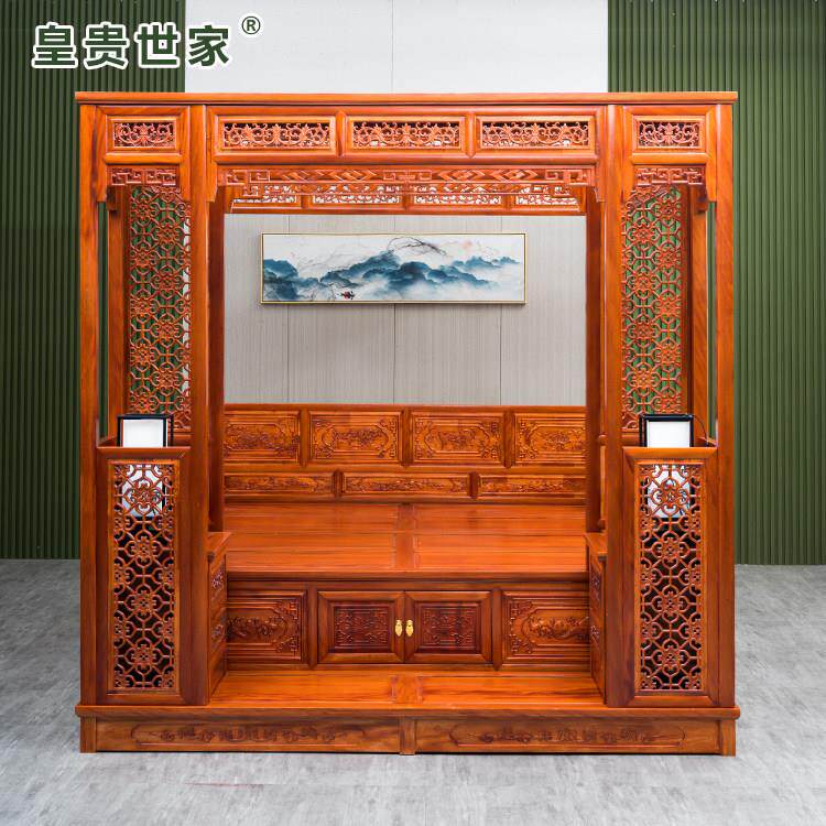 皇贵世家千工拔步床实木床架子床踏步床新中式宫廷床雕花家用古风