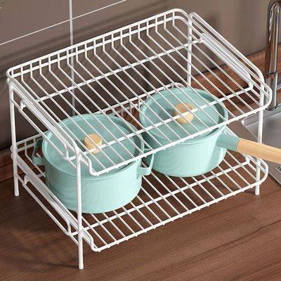 厨锅架置物层PQesWpaJ架橱隔板分层碗架柜内锅具柜多下房水槽放碗
