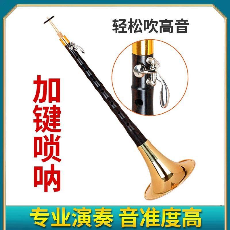 乌木红木加键唢呐高音r键泛音键专业做工镜面堂演奏级高音喇叭