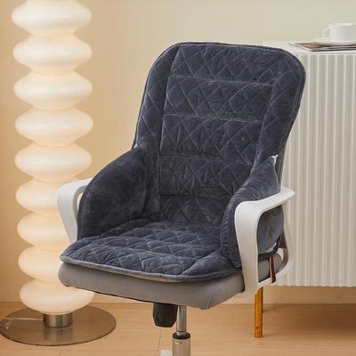 款插202402加热新坐垫靠背一体座椅垫子办公室久坐护垫腰电靠学工