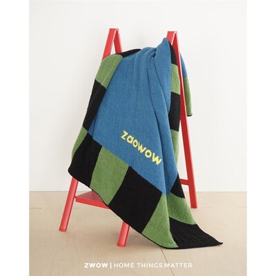 造卧zwow孟菲斯格子纹中古双面加厚半边绒盖毯休闲毯毛毯午睡毯子