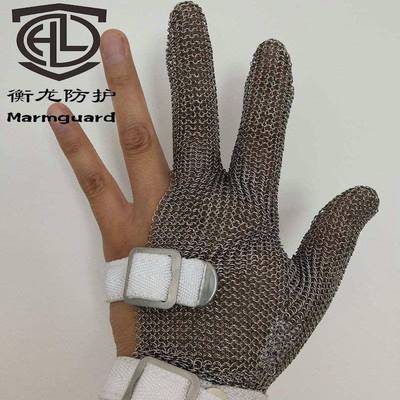 5钢丝专BZO业级护手套多用途三指钢环手套防服装裁剪手部护具