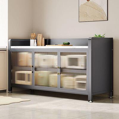 厨房置物架板对开柜门地多箱层微波炉烤收纳多功能pxx10064切落菜