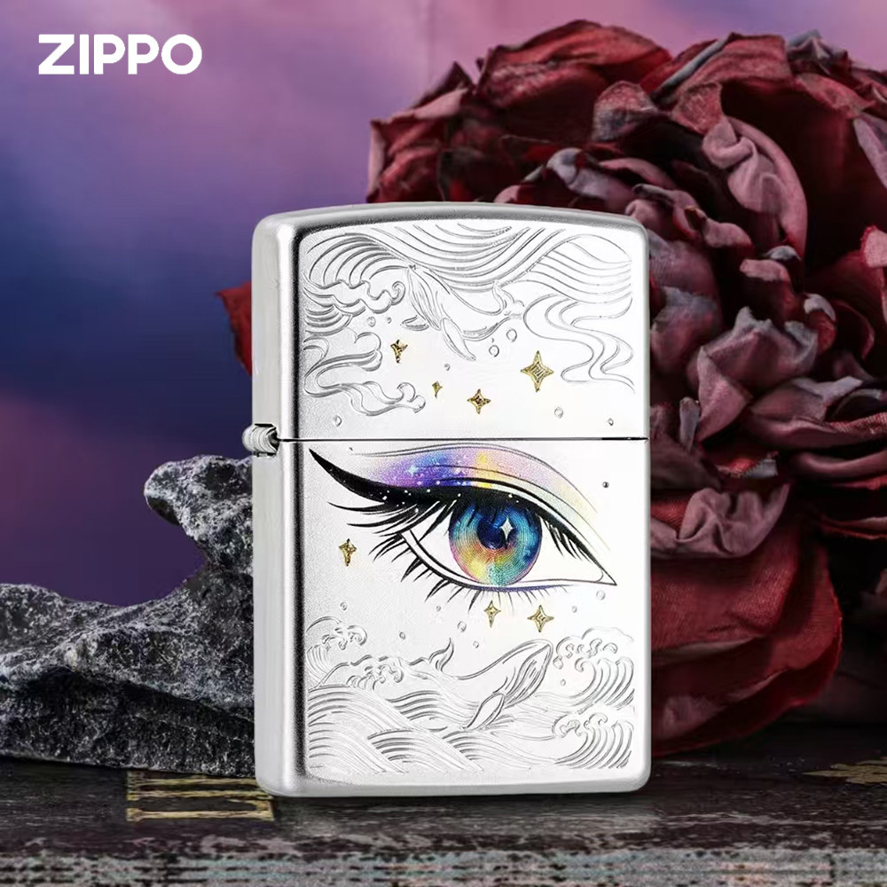 Zippo防风煤油打火机官方正品秋水含睛眼睛生日礼物送男朋友