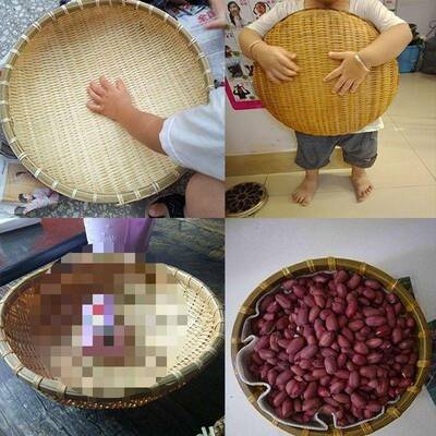 竹编馒筐竹圆编制品馒头馍筐头筲簸箕农家用工收纳AL10046手沥水