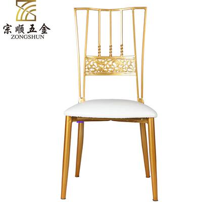 餐厅风椅钢筋餐椅金属铁艺户外婚庆酒店宴ACK会厅椅简约软包舒餐
