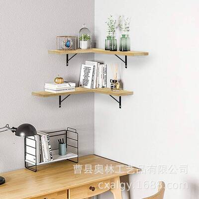 壁转角壁LVG架松木转角浮板卧室客厅浴室厨房碳搁化黑悬色式储物