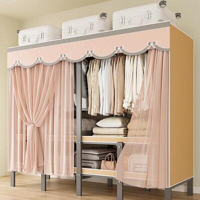 免装XHH折叠衣全柜家用卧室易出租房简布衣柜加安粗加厚钢架结实