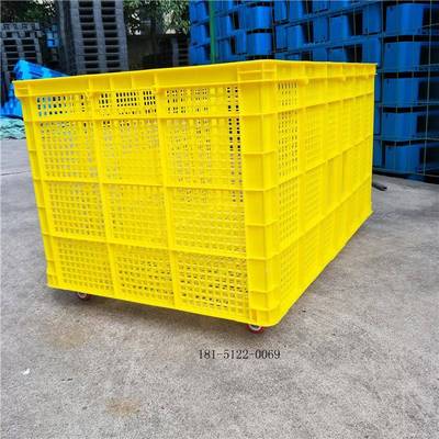 大号带轮子塑料周筐加厚胶仓库GRM车间收框纳快框递储物转塑料筐