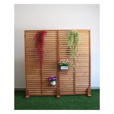 防腐木饰叶栏户外木栅栏实木庭院隔AWS断阳栅台护栏装伸缩百网格