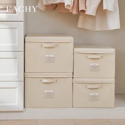 收纳箱家用箱布艺服衣柜收纳盒整衣储物盒理箱衣物储物箱可折EACH